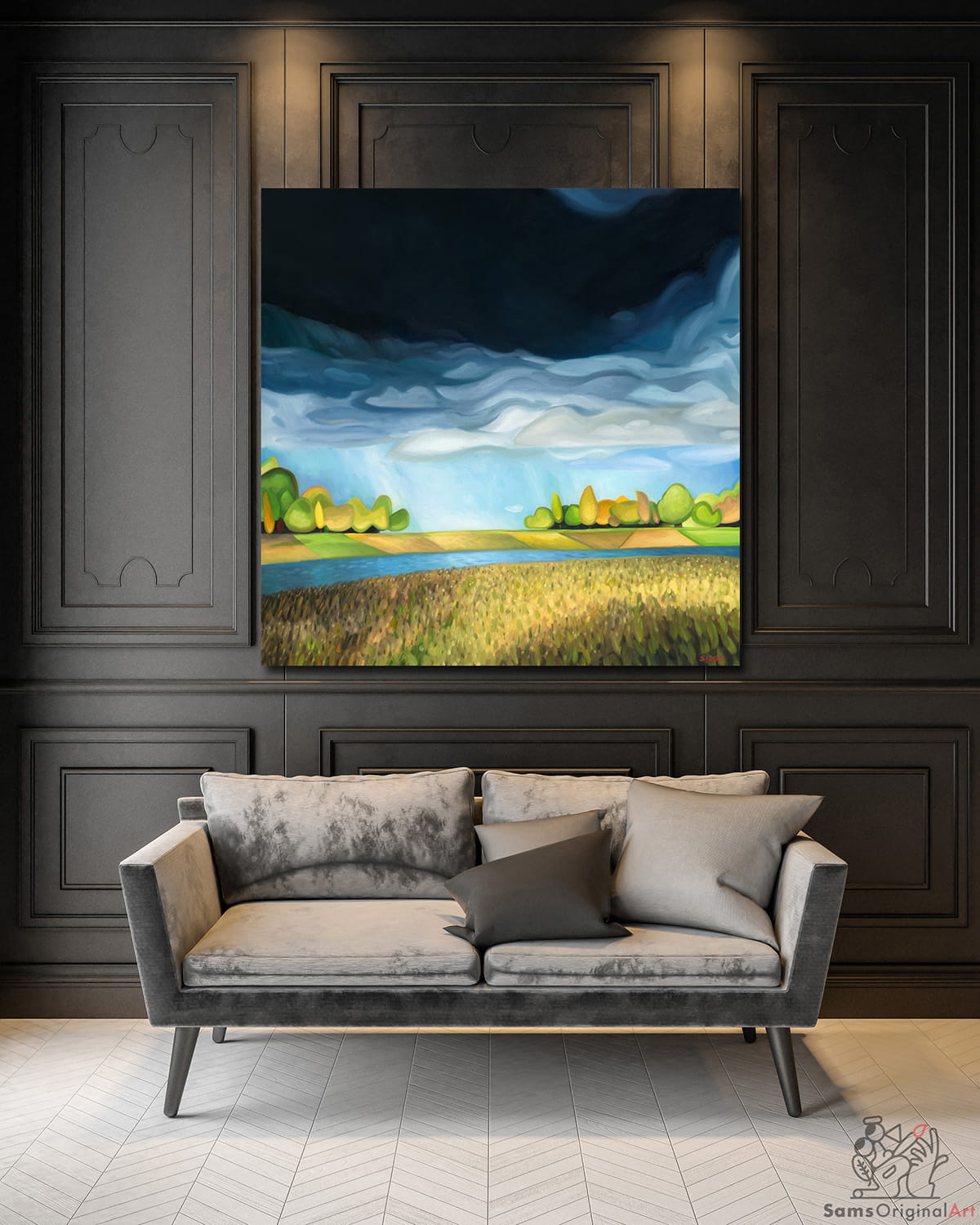 Golden Prairie | Storm Prairie Paintings | Limited Edition Canvas – Sam ...
