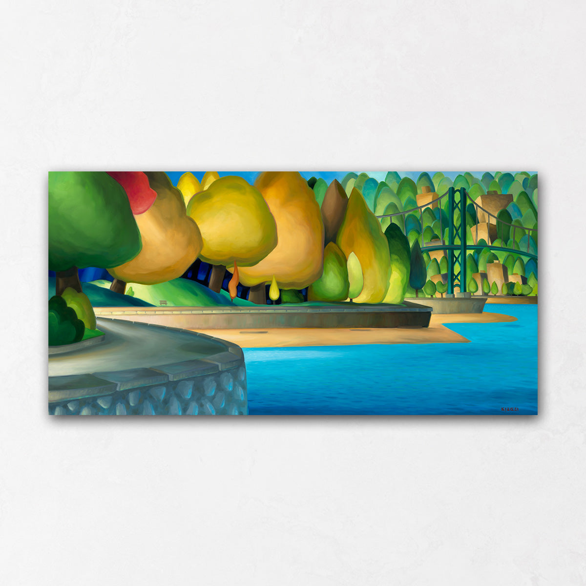 Stanley Park Seawall Original Painting | Vancouver Artist | Sam's Art ...