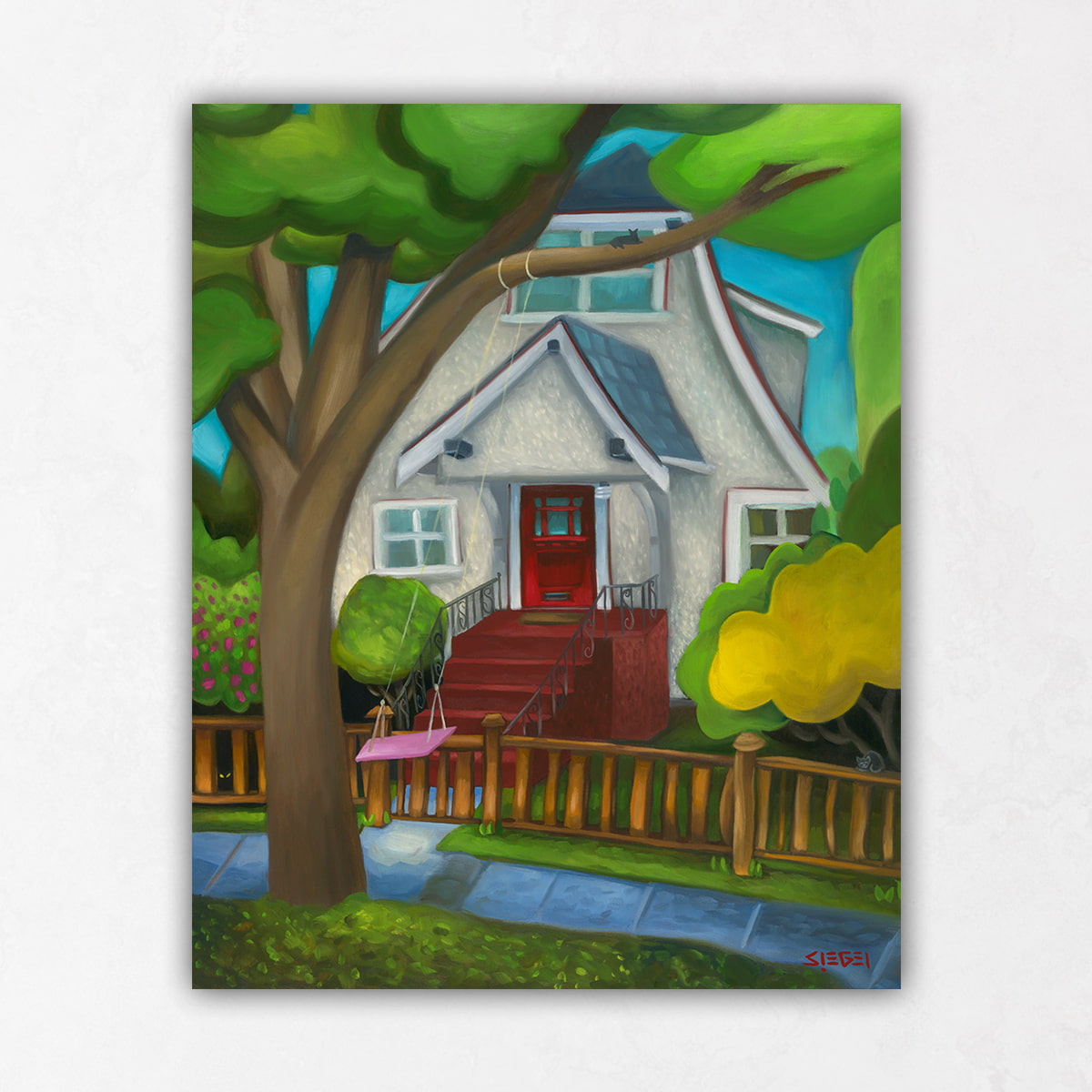 Home Sweet Home | Original Oil Painting | Heritage-Style Whimsical Art ...