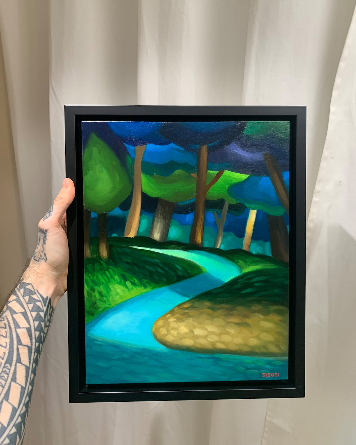 Lazuli Forest | Deep Forest with Winding River Paintings | Mini Series ...