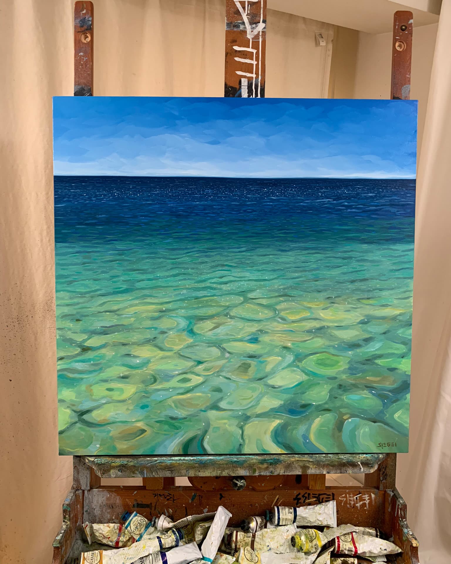 Shallow Waters | Seascape Original Oil Painting | Sam's Original Art