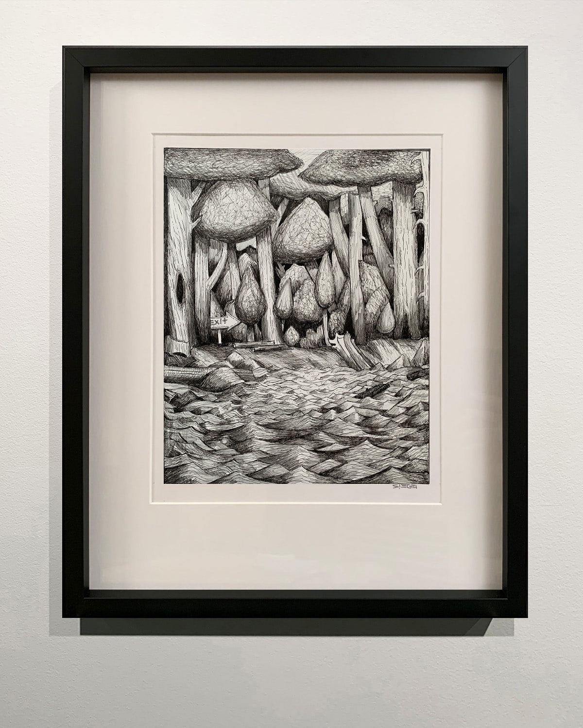 Wavy Cove - Pen and Ink Sketch | Framed Landscape Sketches by Sam – Sam ...