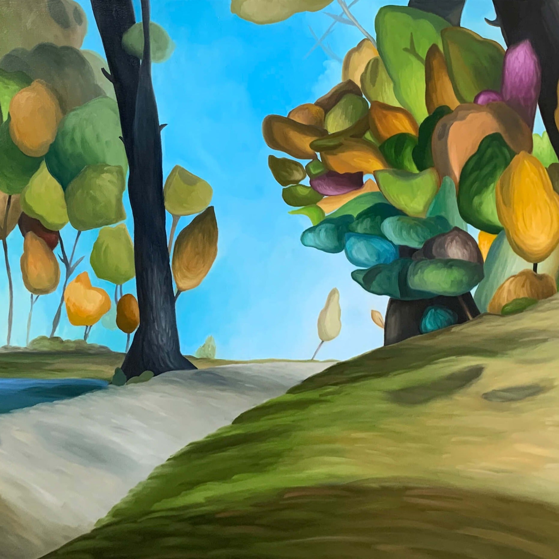 Parkland Pathway | Playful Tree Oil Paintings Vancouver Artist | Sam's ...