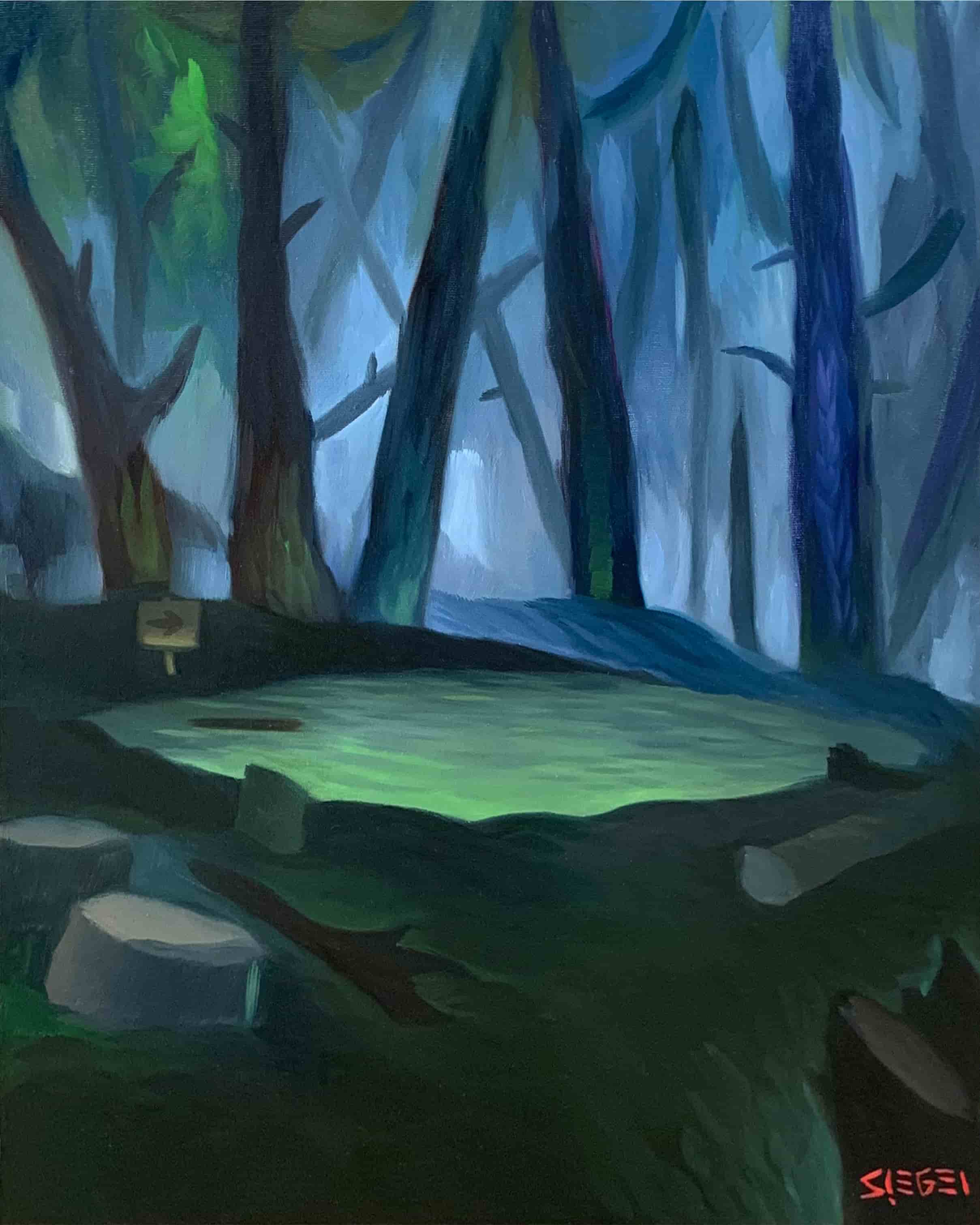 Spooky Pond | Halloween Forest Paintings | Sam's Original Art
