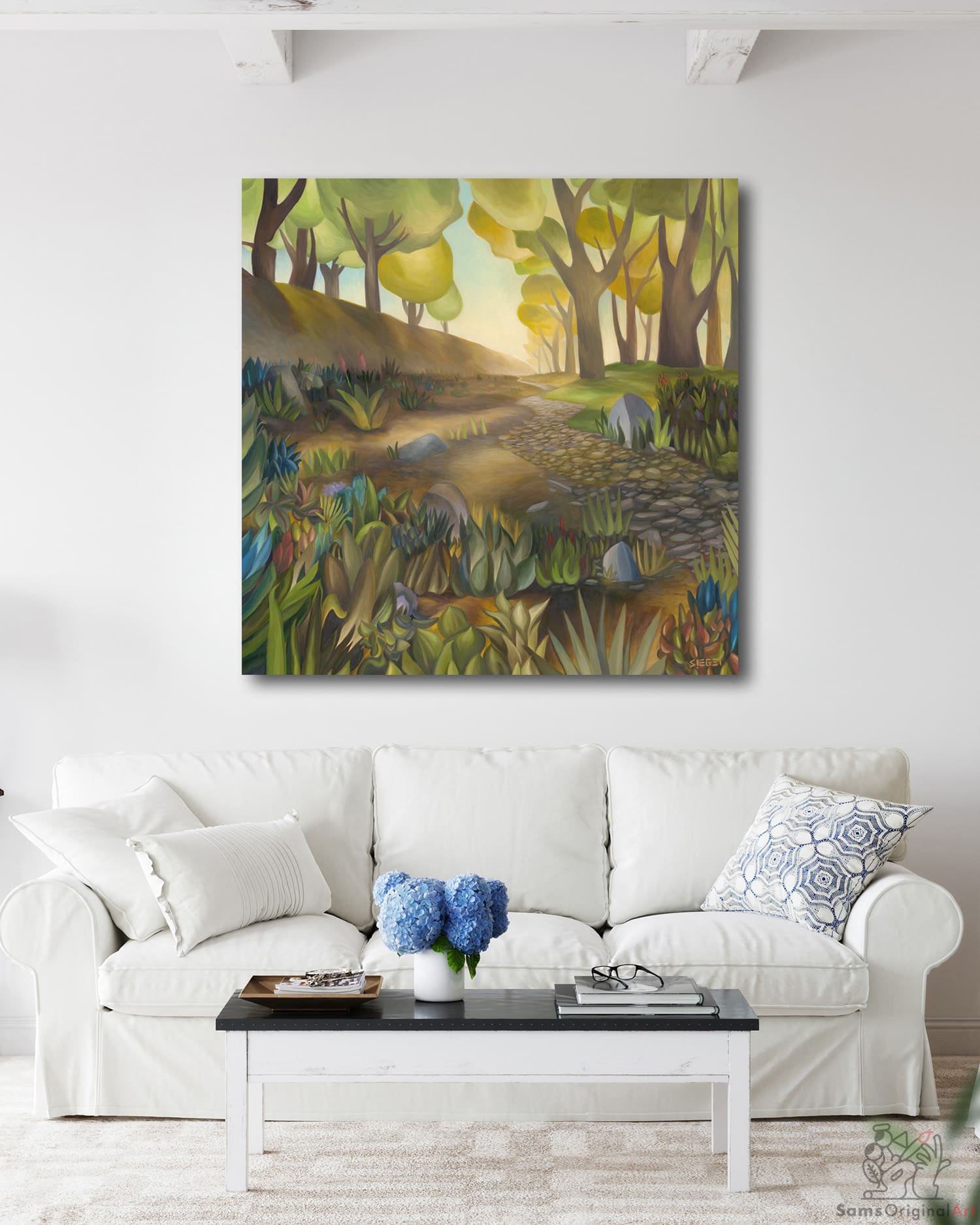 Succulent Forest | Golden Forest Paintings | Limited Edition Canvas ...
