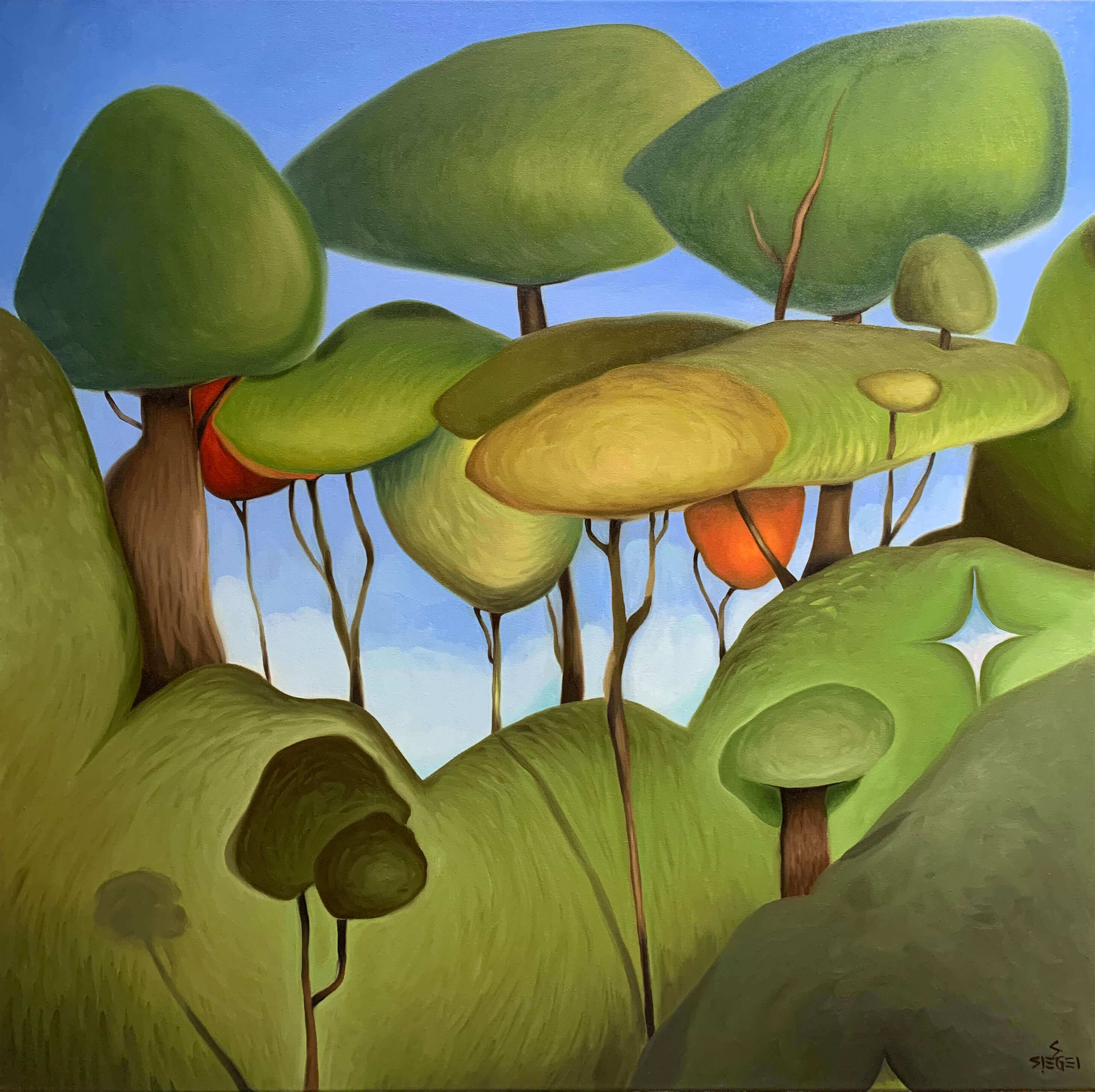 Tree Tops | Playful Tree Paintings by Vancouver Artist | Sam's Original Art