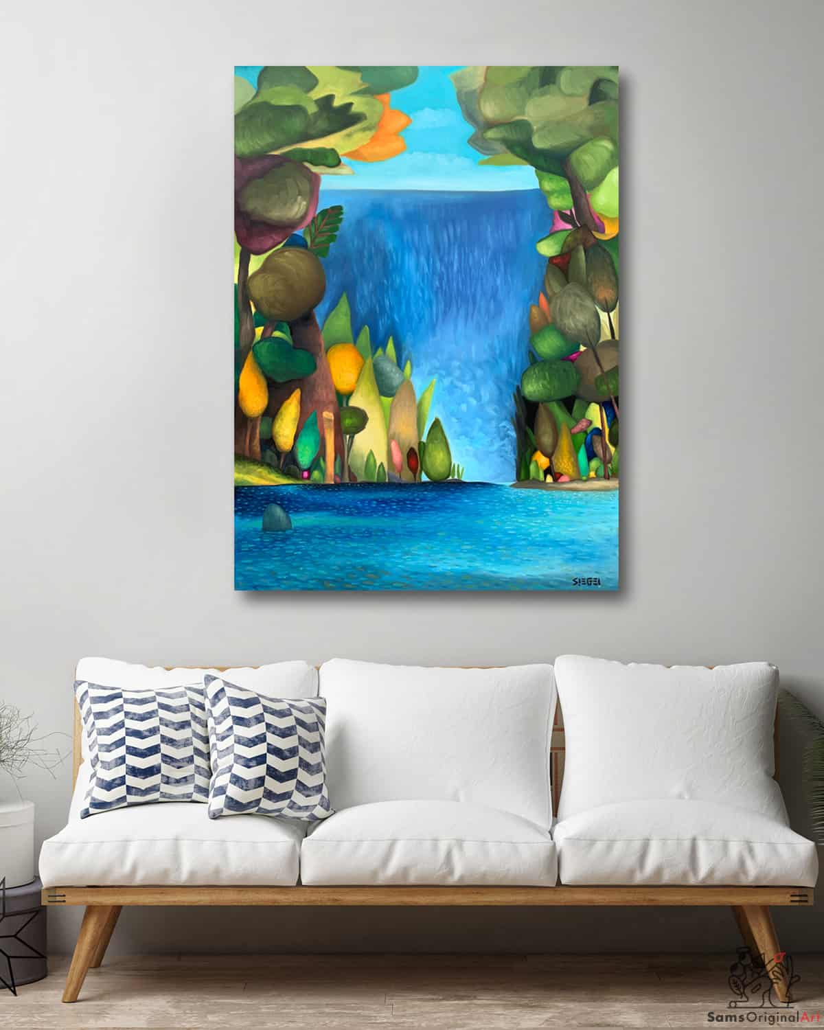 Cascade | Waterfall Paintings | Sams Original Art - Free Shipping – Sam ...