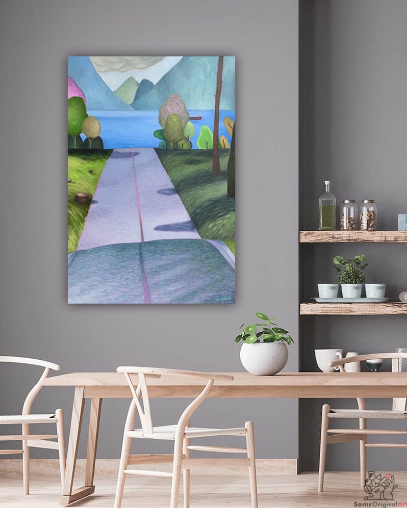 Spring Drive | Colourful Road Painting | Sam's Original Art